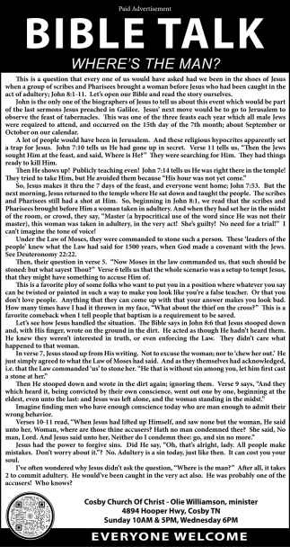 Bible Talk, Cosby Church of Christ, Cosby, TN