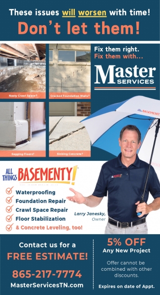 Foundation Repair, Master Services, Knoxville, TN